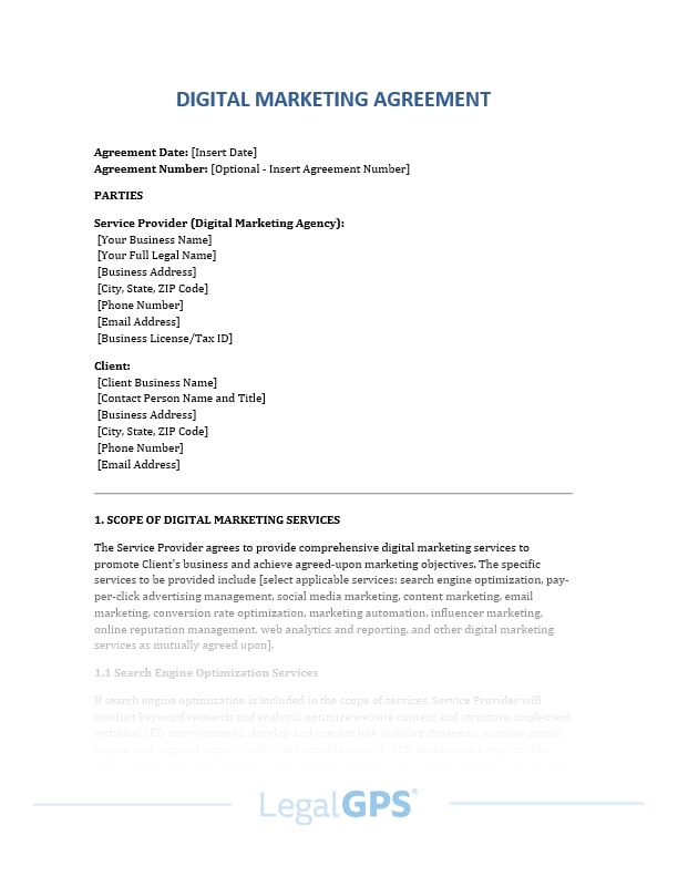 Digital Marketing Agreement